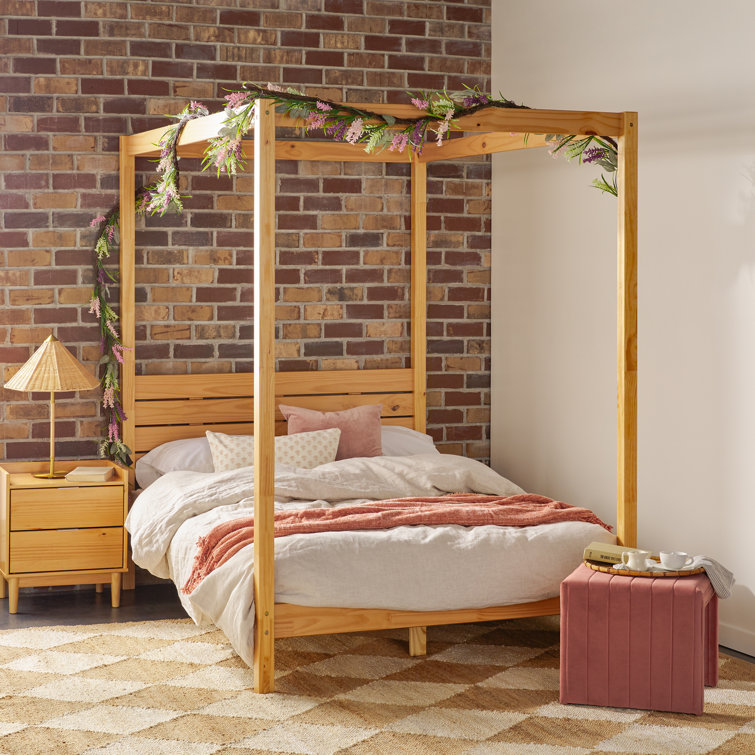 Wayfair wood canopy bed store